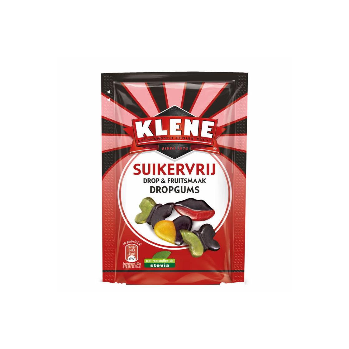 Klene Dropgums Suikervrij 110g